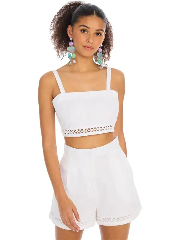 Allison Elodie Crop Top - White