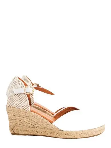 MENINA STEP Jimena Medium Strap Wedges - White
