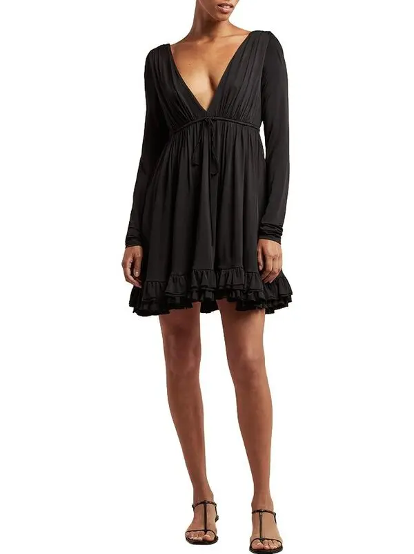 Rebecca Taylor Babydoll Long Sleeve Dress - Natural