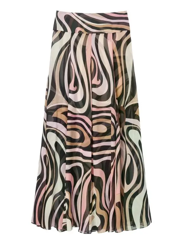 Emilio Pucci Marmo-print Maxi Skirt - Black