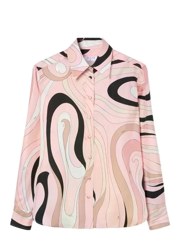 Emilio Pucci Marmo-print Button-up Shirt - Pink