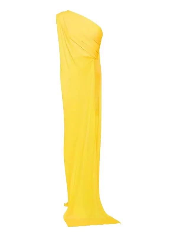 HERVE L. LEROUX One-shoulder Draped Top - Yellow