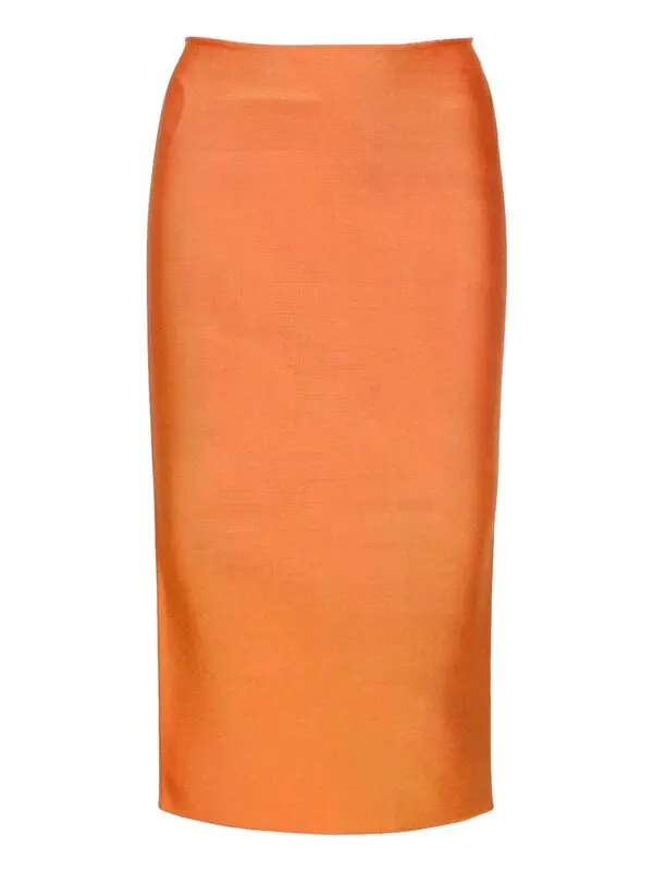 HERVE L. LEROUX Midi Pencil Skirt - Orange