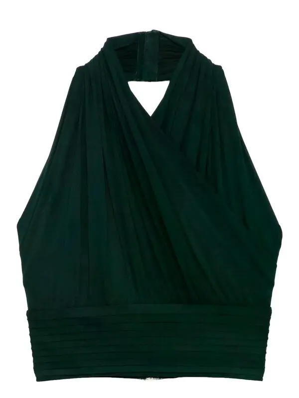 HERVE L. LEROUX Kelly Halterneck Top - Green