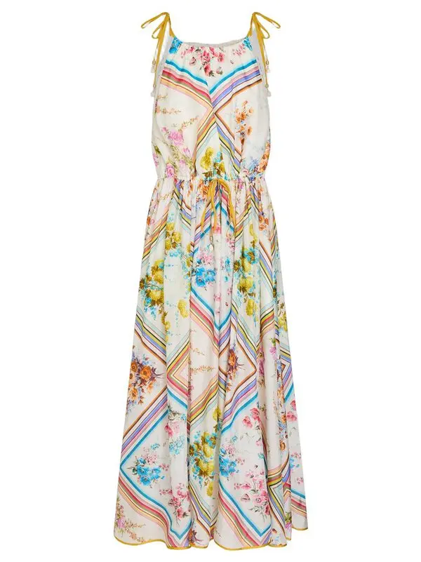 Zimmermann Printed Silk-chiffon Maxi Dress - Ivory