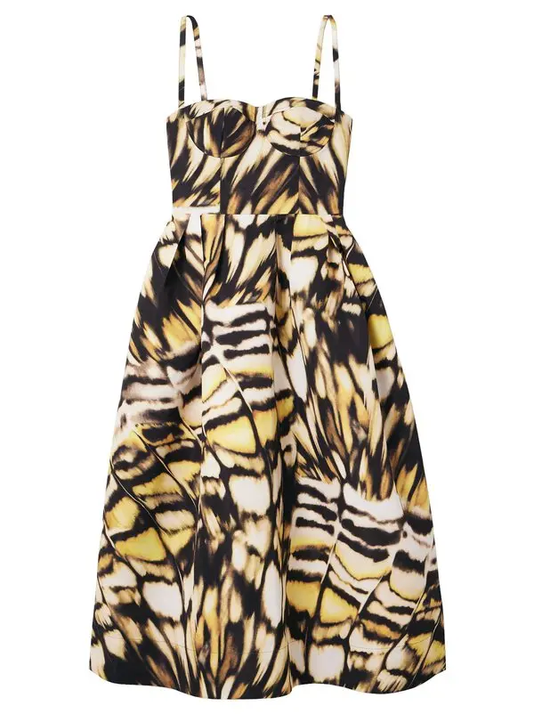 Oscar de la Renta - Printed Faille Midi Dress