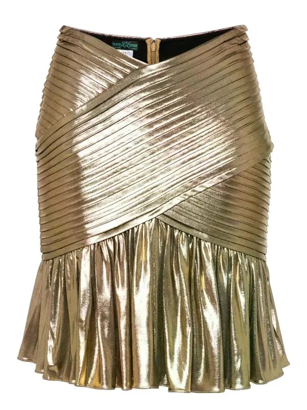 HERVE L. LEROUX Draped Mini Skirt - Gold