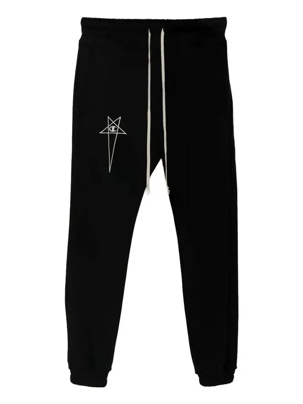 Rick Owens Cotton Track Pants - Black
