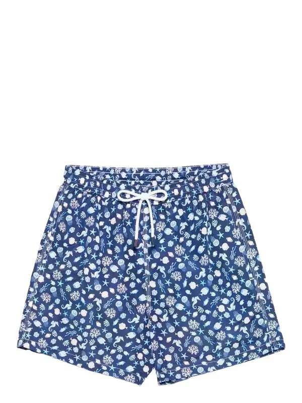 FIORIO MILANO Sea-print Swim Shorts - Blue