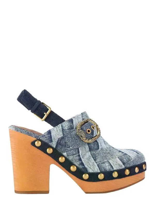 Kurt Geiger 105mm Mayfair Denim Mules - Blue