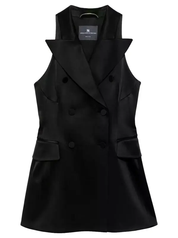 Ermanno Scervino Satin Mini Dress - Black