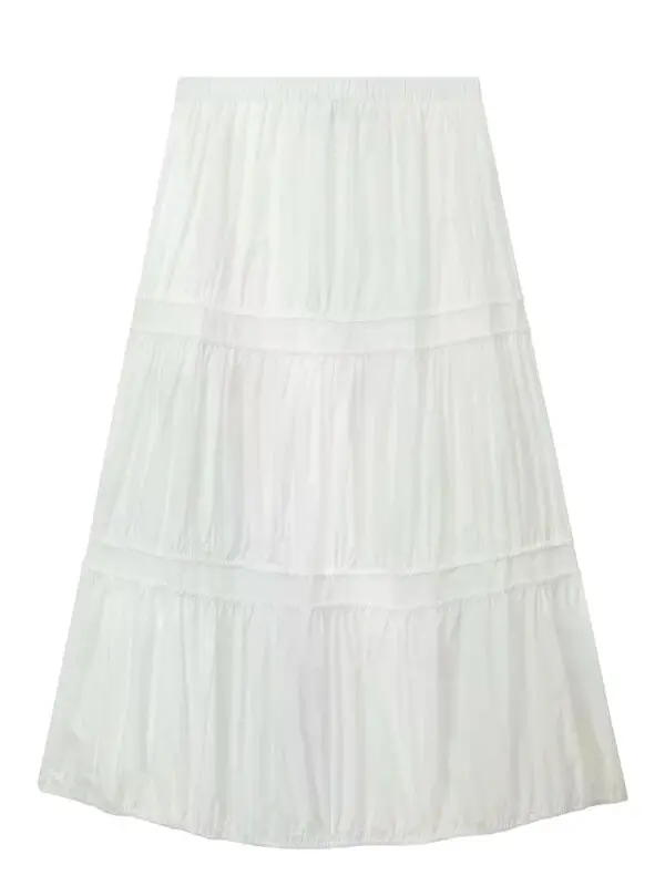 TOUT A COUP Tiered Ruffle Skirt - White