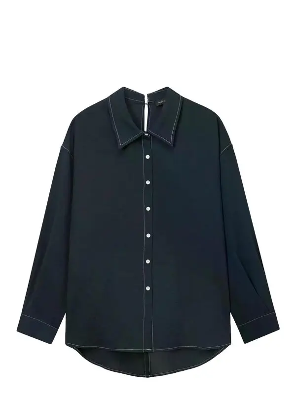 TOUT A COUP Contrast-stitch Button-up Shirt - Blue