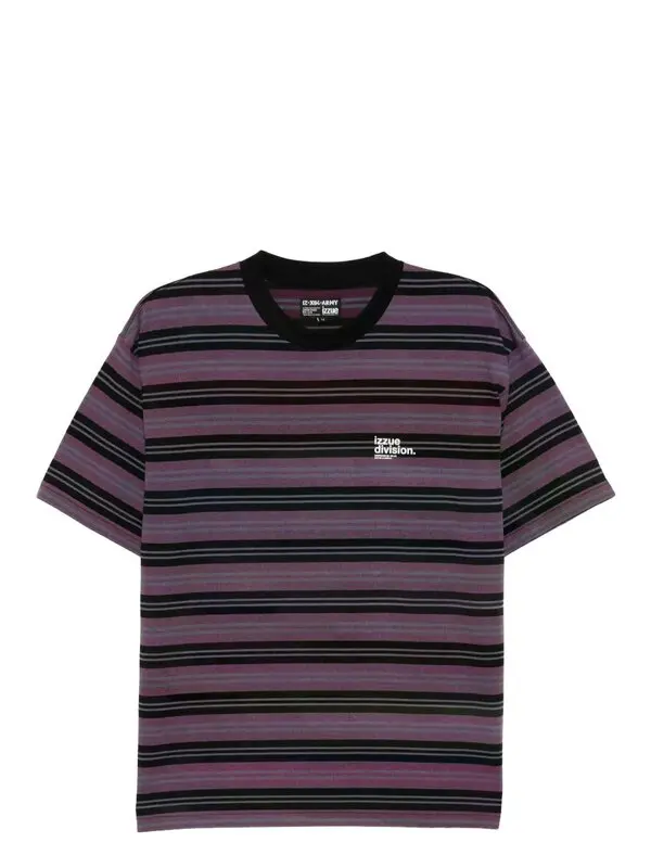 Izzue Striped Logo T-shirt - Purple