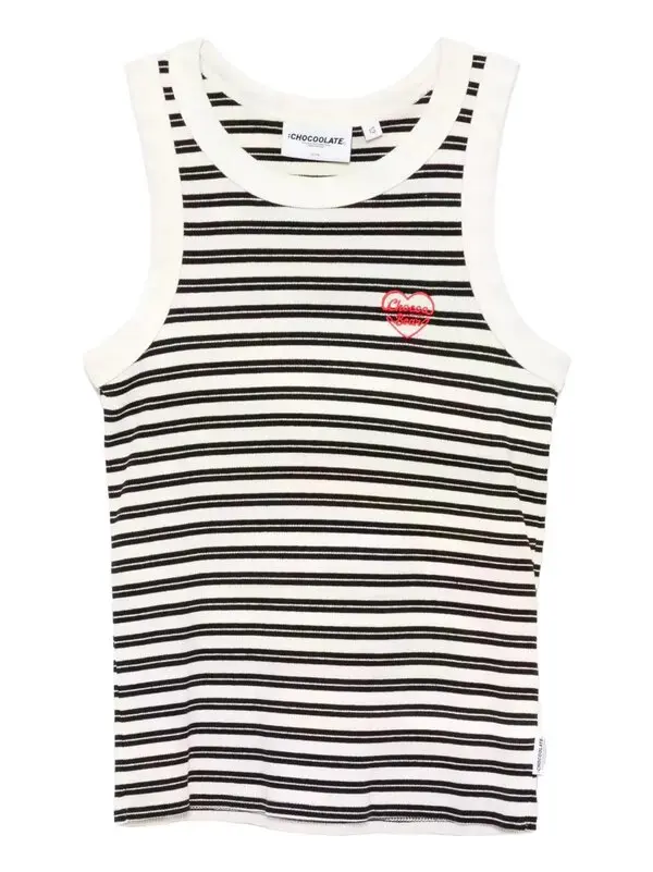 CHOCOOLATE Striped Tank Top - Neutrals