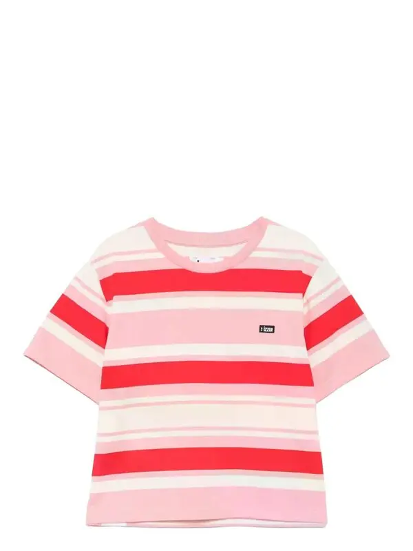 Izzue Striped Logo T-shirt - Red