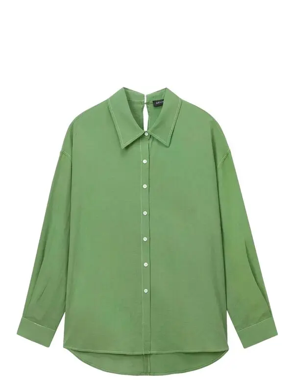 TOUT A COUP Collared Button-up Shirt - Green