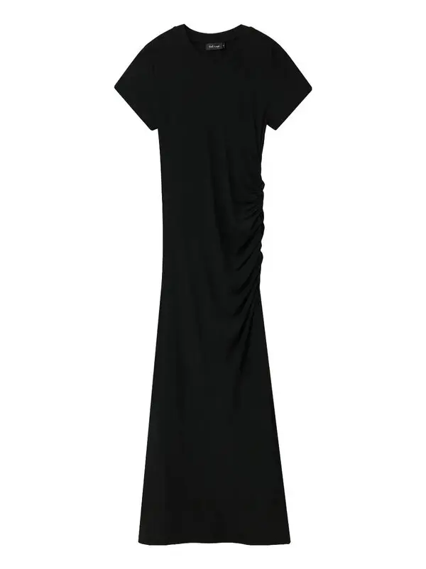 TOUT A COUP Ruched T-shirt Dress - Black