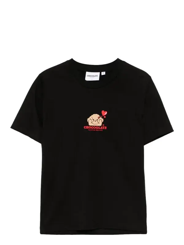 CHOCOOLATE Logo-embroidered T-shirt - Black