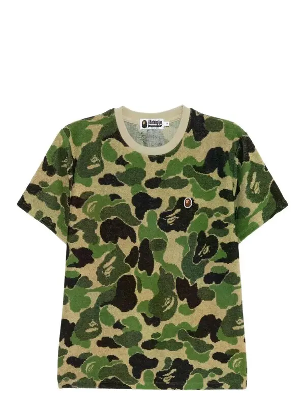 A BATHING APE Abc Camo Pile Jacquard One-point T-shirt - Green