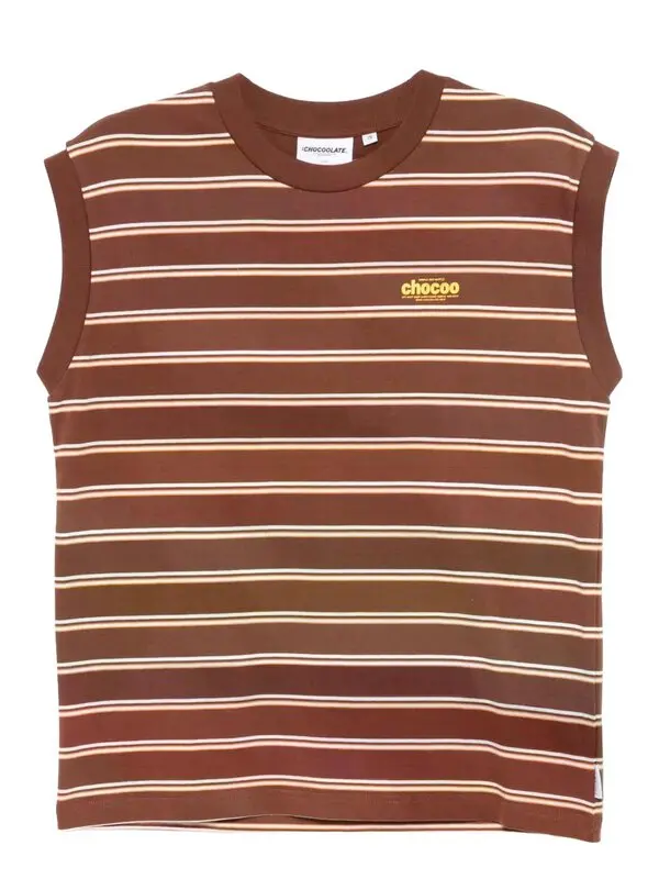 CHOCOOLATE Striped Tank Top - Brown