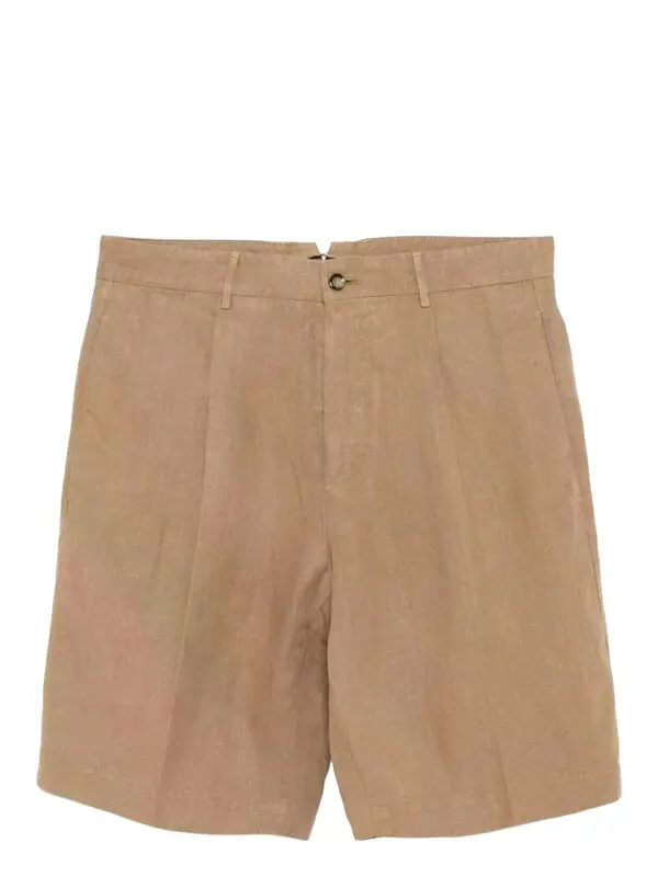 DELL'OGLIO Linen Shorts - Brown
