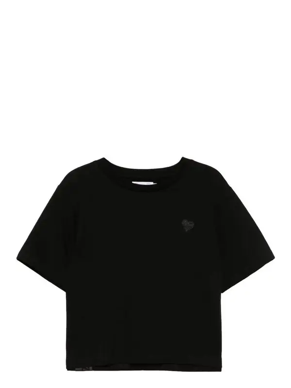 Izzue Logo-embroidered T-shirt - Black