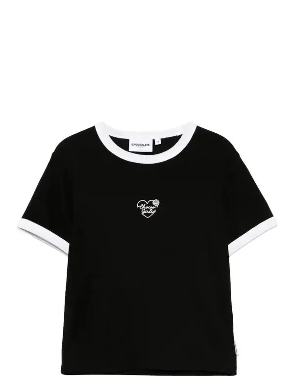CHOCOOLATE Logo-embroidered T-shirt - Black