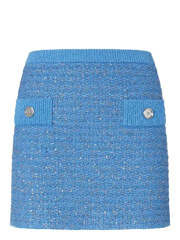 Pinko Tweed Mini Skirt - Blue