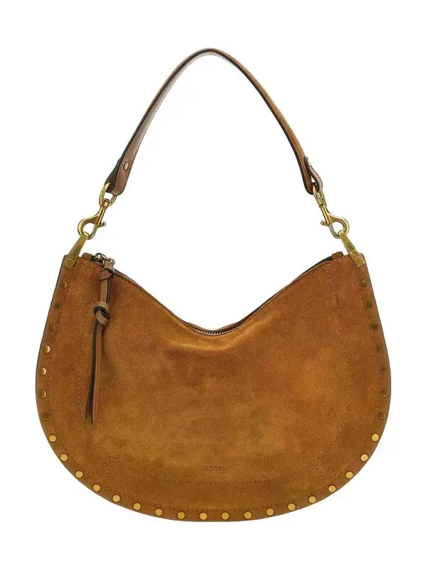 Isabel Marant Étoile Oskan Studded Suede Shoulder Bag - Brown