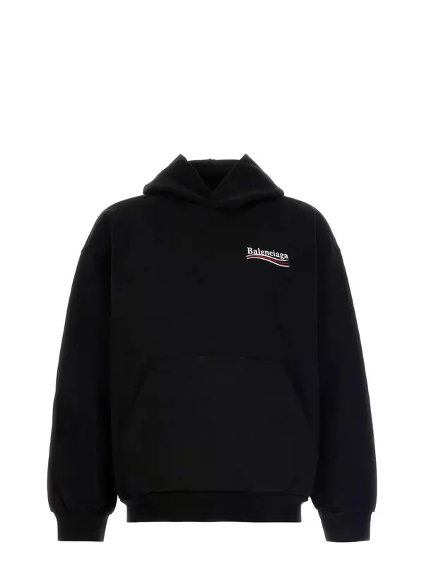 Balenciaga Logo Print Hoodie - Black