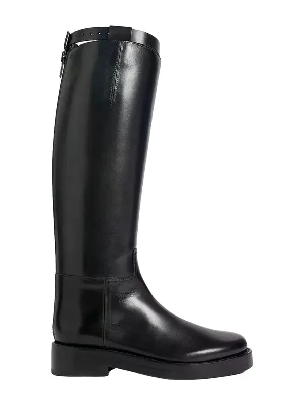 ANN DEMEULEMEESTER Stan Knee-high Biker Boots - Black