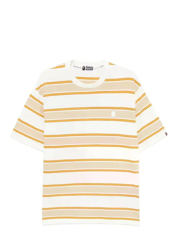 A BATHING APE Logo-embroidered T-shirt - Neutrals