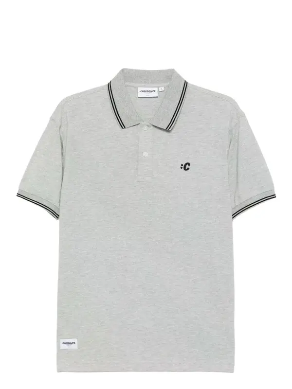 CHOCOOLATE Logo-embroidered Polo Shirt - Grey