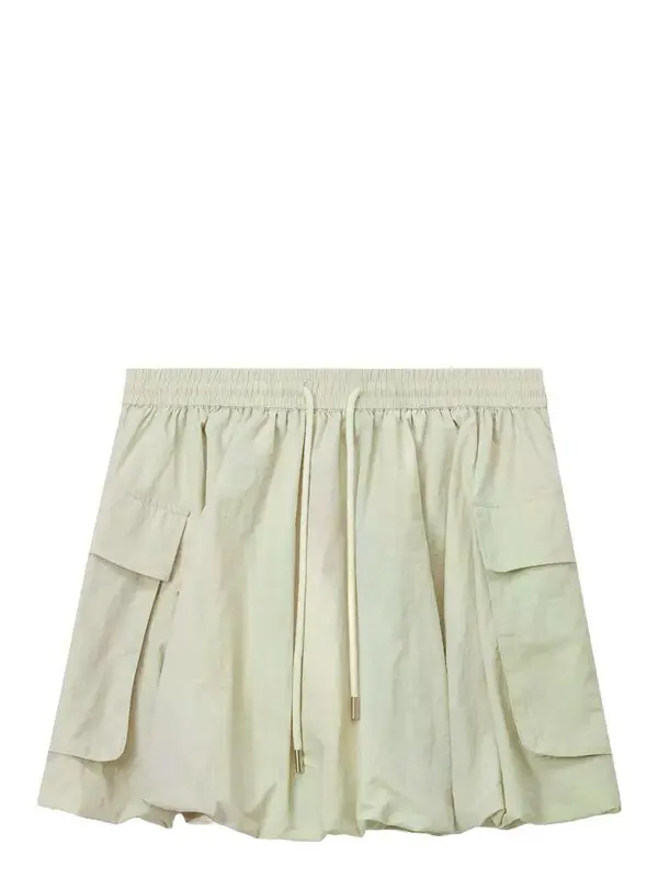 TOUT A COUP Drawstring Pocket Mini Skirt - Neutrals