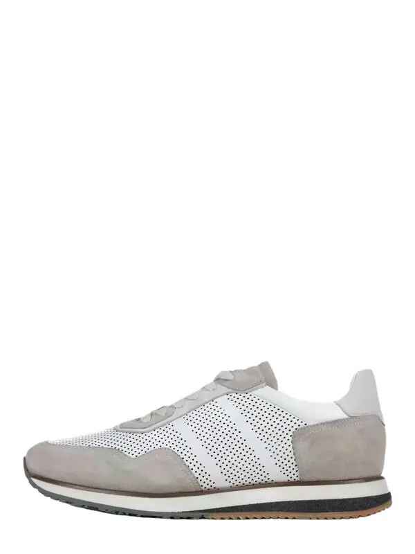 POCHE PARIS Perforated Leather Sneakers - Grey