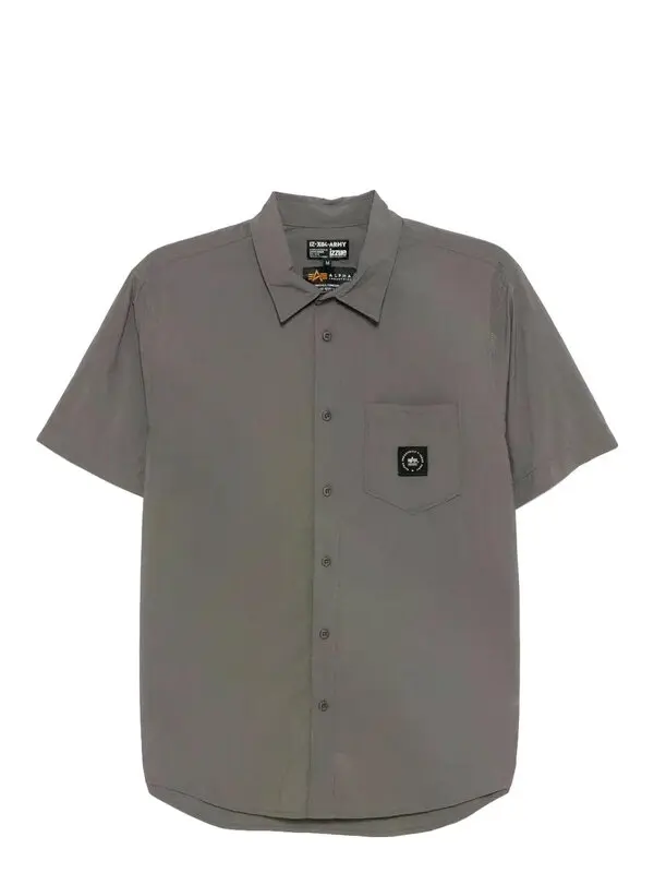 Izzue Logo-patch Shirt - Grey