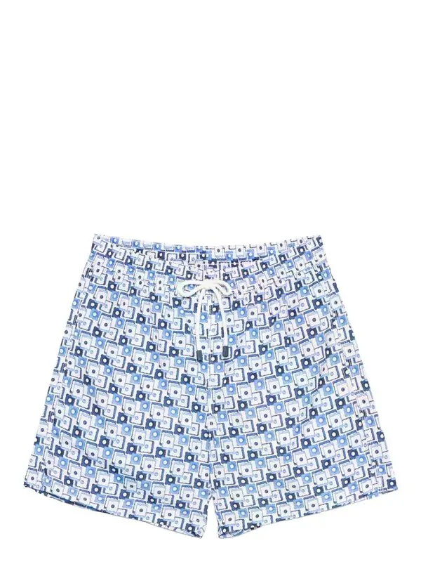 FIORIO MILANO Geometric-print Swim Shorts - Blue