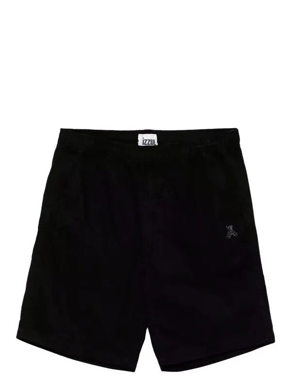 Izzue Logo-embroidered Shorts - Black