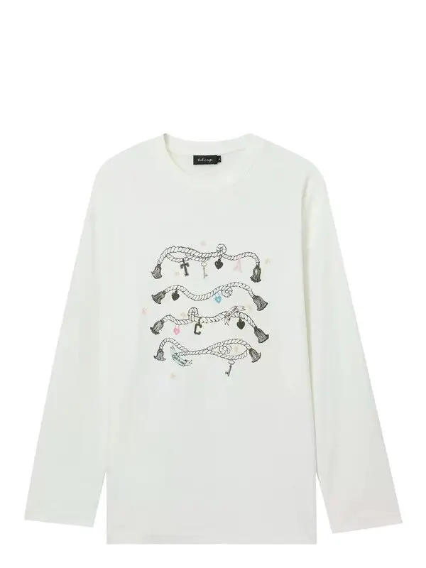 TOUT A COUP Graphic-print Long-sleeve T-shirt - White