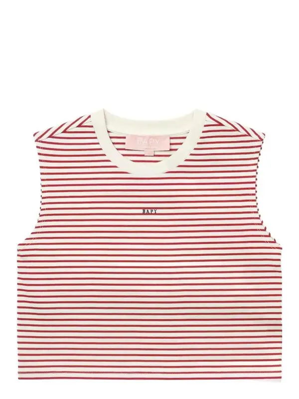 A BATHING APE Striped Sleeveless Top - Red