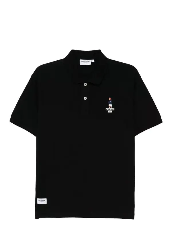 CHOCOOLATE Logo-embroidered Polo Shirt - Black