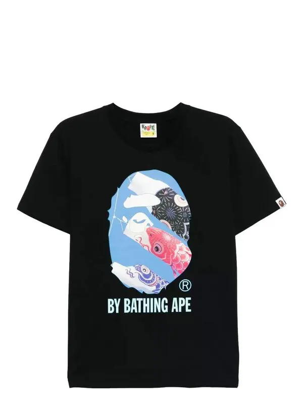 A BATHING APE Carp Photo T-shirt - Black