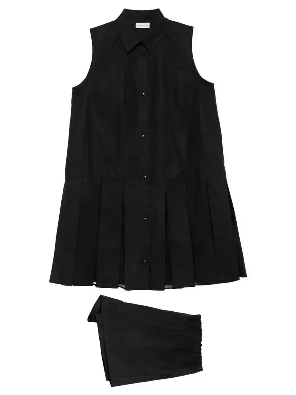 Moncler Cotton Mini Shirt Dress - Black