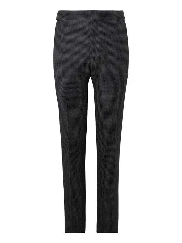 TOM FORD Dyllan Slim-fit Houndstooth Trousers - Gray