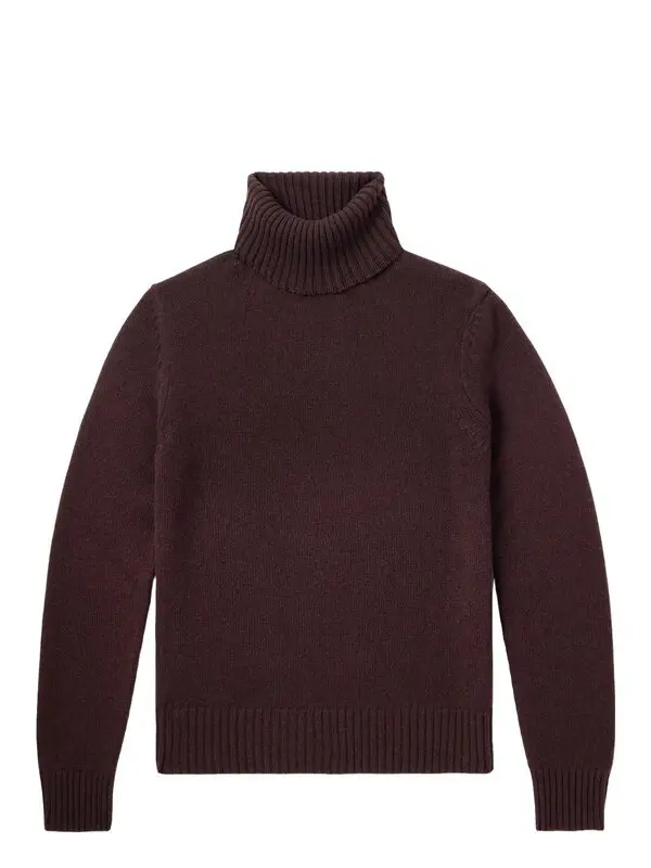 TOM FORD Cashmere Rollneck Sweater - Brown