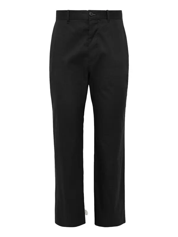 THE ROW Lerio Straight-leg Cotton-poplin Trousers - Black