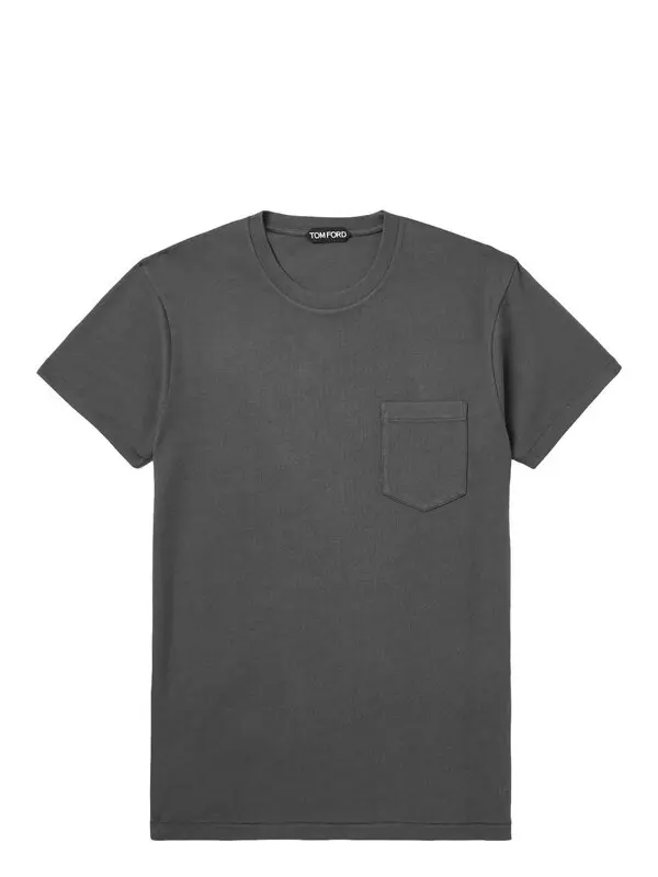 TOM FORD Cotton-jersey T-shirt - Gray