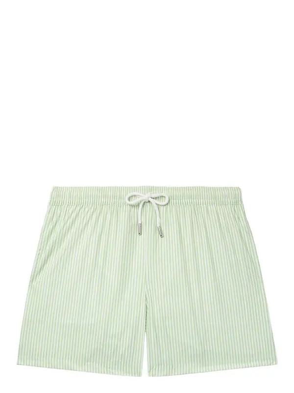 Thom Sweeney Straight-leg Striped Swim Shorts - Green