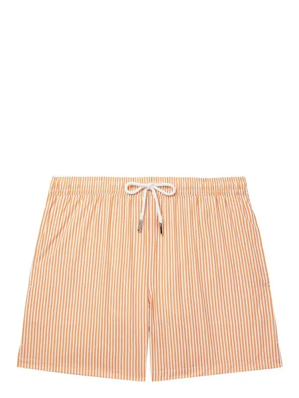 Thom Sweeney Straight-leg Striped Swim Shorts - Orange